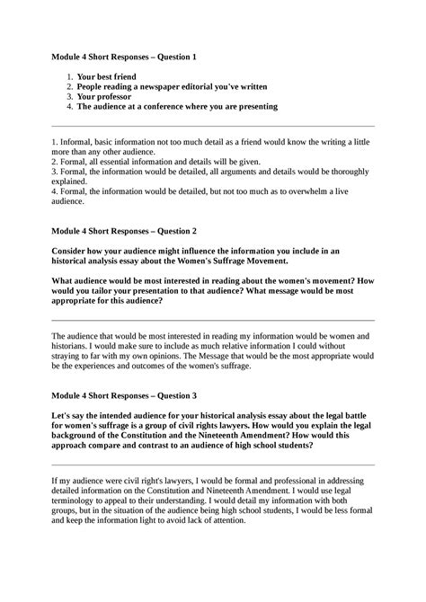 Module 4 Short Responses HIS200 NHSU Module 4 Short Responses