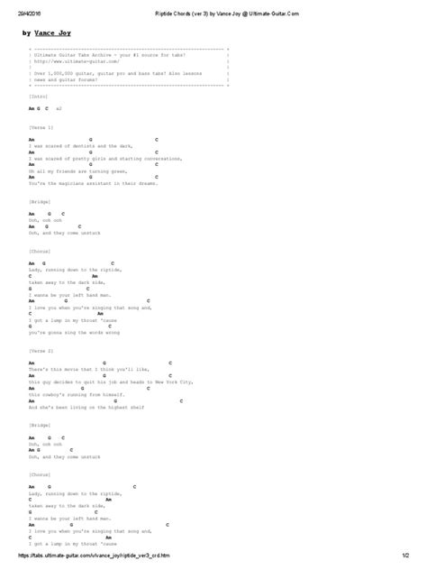 Riptide Chords Vance Joy