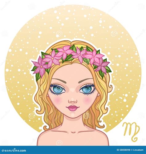 Virgo Zodiac Sign Stock Vector Illustration Of Color 58008098