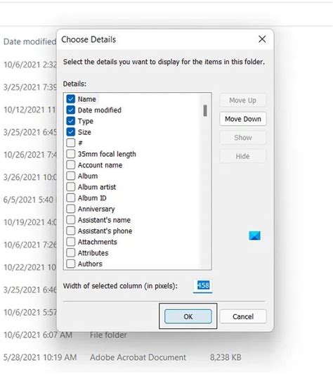 Change Column Width In File Explorer Column Blue Screen Change