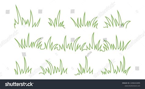 Grass Doodle Bush Line Hand Drawn Stock Vector Royalty Free
