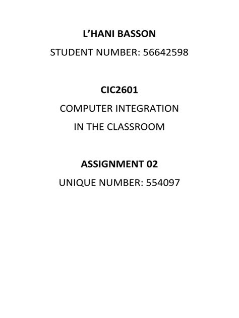Computer Applications And Hardware An Analysis Of Assignments On Teaching And Learning In The