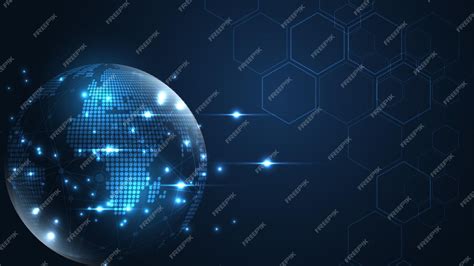 Premium Vector Global Network Connection World Map Abstract Technology Background Global