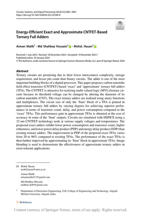Energy Efficient Exact And Approximate Cntfet Based Ternary Full Adders