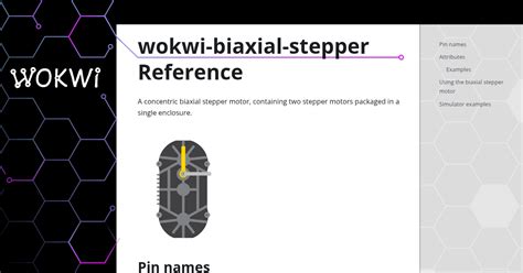 Wokwi Biaxial Stepper Reference Wokwi Docs