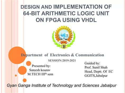 Design And Implementation Of 64 Bit Arithmetic Logic Unit On Fpga Using