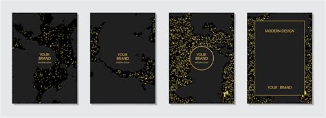 럭셔리 커버 세트 엠보싱 된 검은 배경 반짝이는 패턴 그런 지 황금 질감 수직 템플릿 모음입니다 텍스트 및 광고를위한 장소 0명에 대한 스톡 벡터 아트 및 기타 이미지