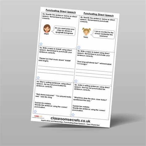 Year 3 Punctuating Direct Speech Application Resource Classroom Secrets