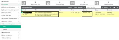 Technical Tip How To Restore The Quarantine File Fortinet Community