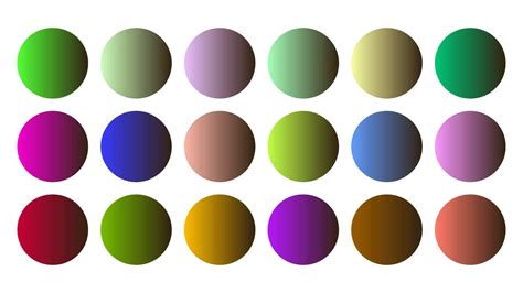 Colorful Umber Color Shade Linear Gradient Palette Swatches Web Kit Circles Template Set