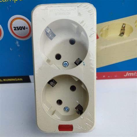 Jual Colokan Stop Kontak 2 Lubang Terminal Kuningan Bagus Colokan Kabel Steker Arde Stop Kontak