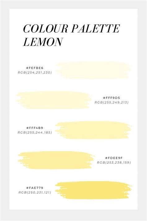 Lemon And Light Yellow Color Palette