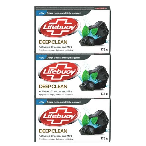 Lifebuoy Soap Deep Clean Activated Charcoal And Mint 6x175gr Superb Hyper
