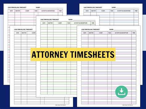 》printable Attorney Timesheet Template
