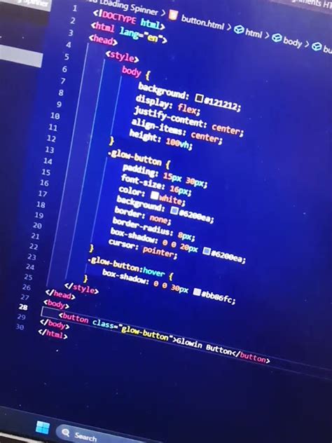Glowing Button😁coding Programming Fullstackdeveloper
