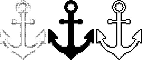 pixel art anchor flat icon 39614861 vector art at vecteezy