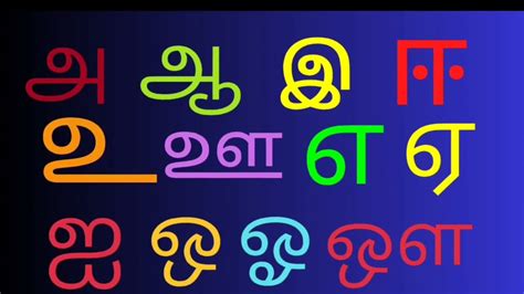 Tamil Alphabets அ To ஒள உயிர் எழுத்துக்கள் Tamil Languages Tamil Letters Learnwithnaji Youtube