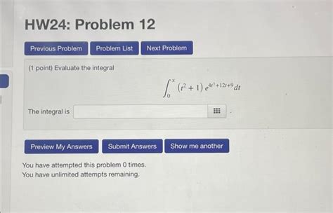 Solved Hw24 Problem 12 Previous Problem Problem List Next