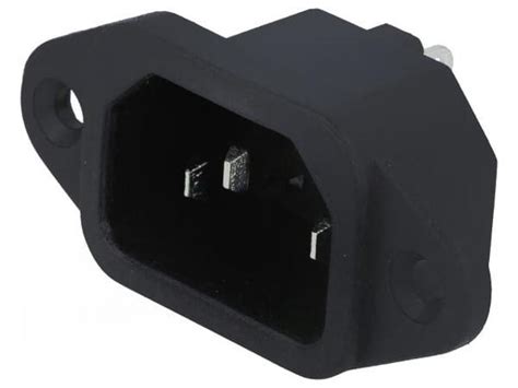 Разъем питания Ac гнездо папа 10А 250Вac Iec 60320 C14 Е Adam Iec A 3 купить по цене