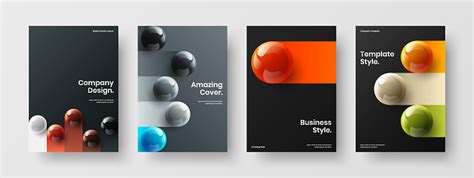 간단한 3d 공 핸드빌 일러스트 세트 트렌디 한 포스터 디자인 벡터 컨셉 컬렉션 A4 용지에 대한 스톡 벡터 아트 및 기타 이미지 A4 용지 개념 개체 그룹 Istock