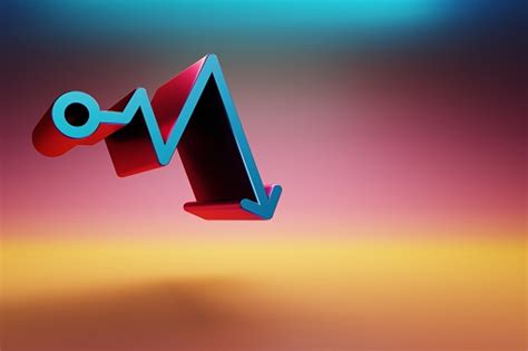 아름다운 파란색 빨간색 경제 위기 기호 아이콘은 여러 가지 색상의 밝은 배경에 있습니다 3d 렌더링 그림 디자인의 배경 패턴 0명에 대한 스톡 사진 및 기타 이미지 Istock