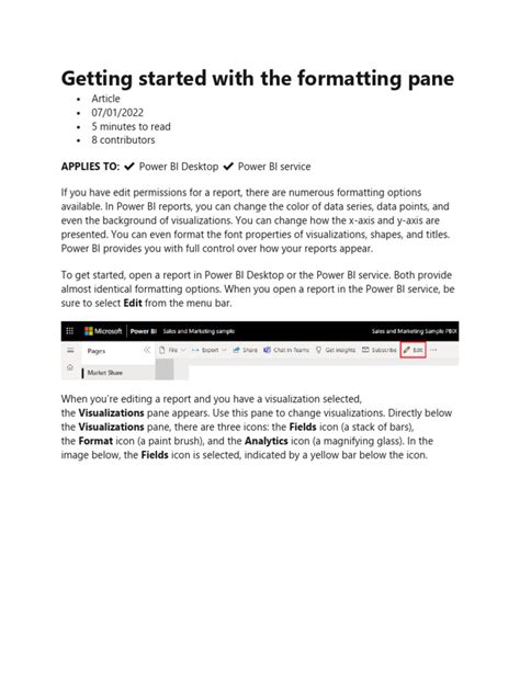 Getting Started With The Formatting Pane Pdf Icon Computing Chart