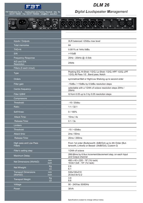 Dsp Processor 2in X 6out Fbt Dlm 26