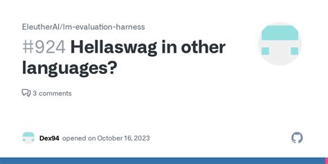 Hellaswag In Other Languages · Issue 924 · Eleutherai Lm Evaluation Harness · Github