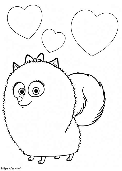 Gidget With Hearts Coloring Page