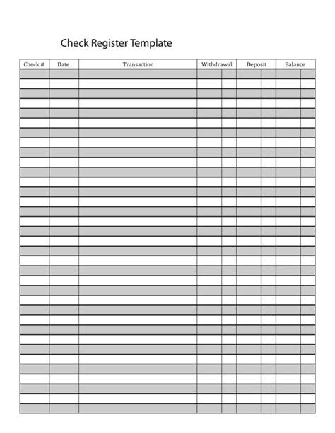 Checkbook Spreadsheet Intended For Checkbook Register Templates Free Printable