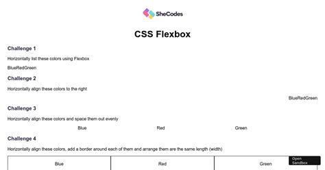Css Flexbox Challenge Codesandbox