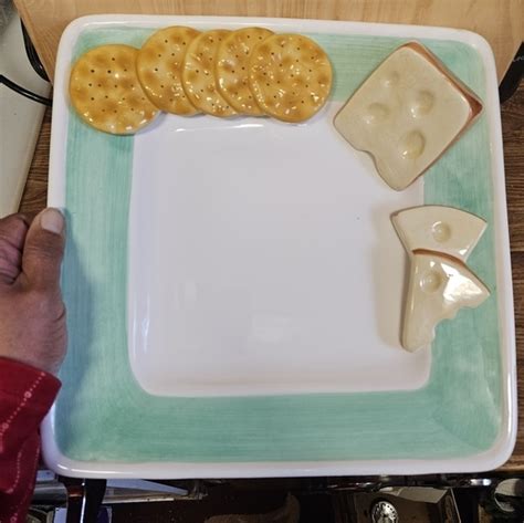 Lotus Dining Vintage 9s Lotus Ceramic 3d Cheese And Cracker Serving