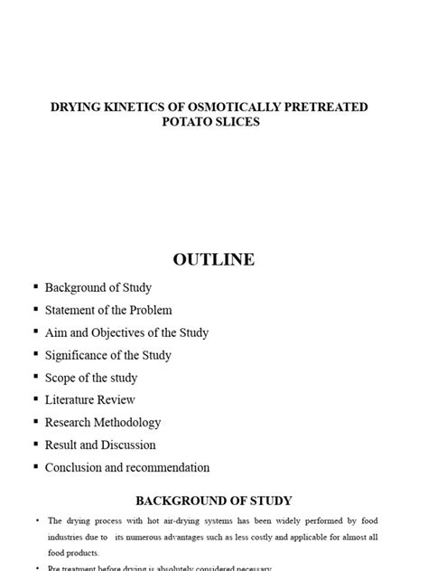 Drying Kinetics Of Osmotically Pretreated Potato Slices Pdf Enzyme Kinetics Potato
