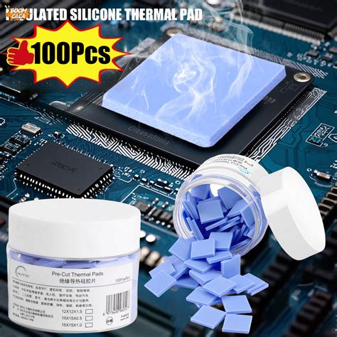 100pcs Shock Proof Insulation Pre Cut Thermal Pads High Temperature Resistance Notebook
