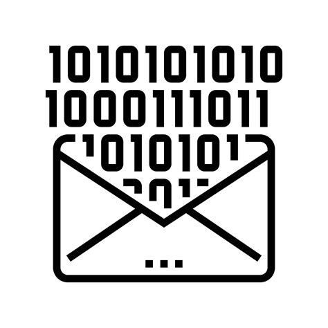 Email Message With Binary Code Line Icon Vector Illustration 18855962