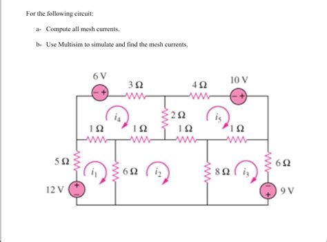 Solved For The Following Circuit A Compute All Mesh Chegg Com