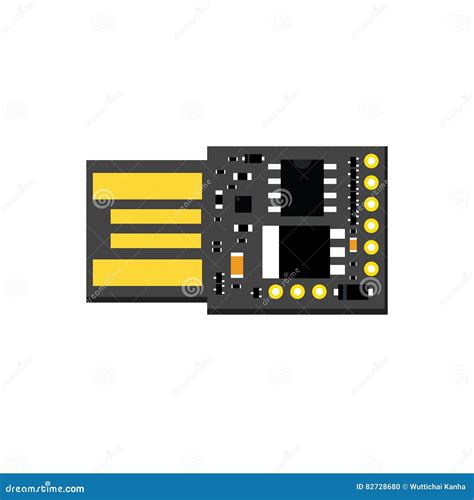 DIY Electronic Usb Board With A Microcontroller Stock Vector Illustration Of Electrical Hobby