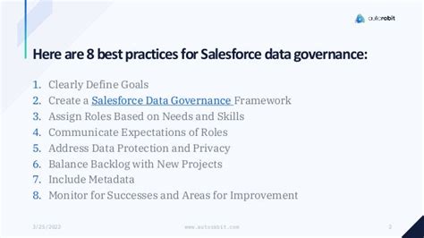 8 Salesforce Data Governance Best Practices Ppt