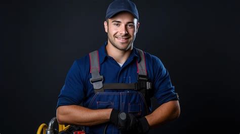 Premium Photo Young Plumber Standing Over Isolated Background