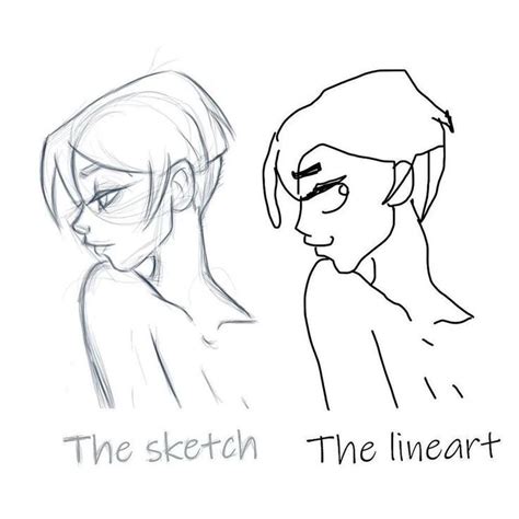 Sketch Vs Lineart Bocetos Dibujos Hípster Referencia De Arte