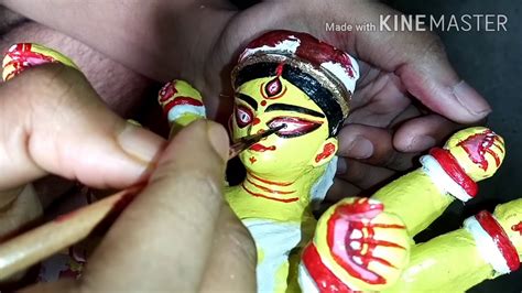 How To Make Small Durga Idol Durga Idolminiature Durgasabeki Youtube