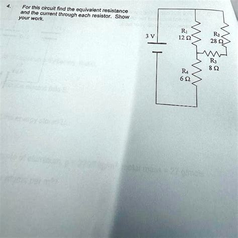 4 for this circuit find the equivalent resistance and the current