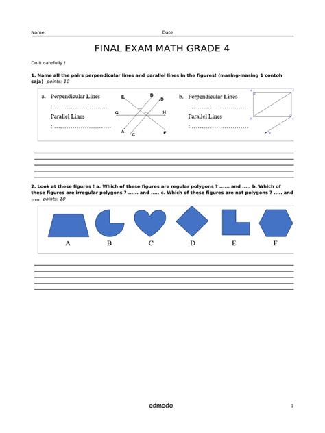 final exam math grade 4 pdf