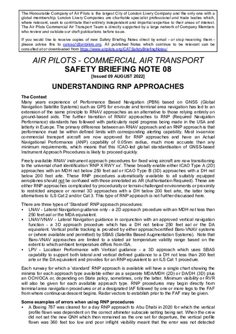 Understanding Rnp Approaches Skybrary Aviation Safety