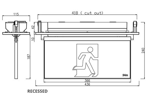 Slimline Exit Signs Mirage LED Plus Recessed From FAMCO