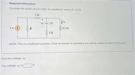 Solved Consider The Given Circuit Under Dc Conditions Where