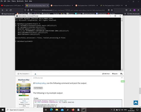 Can T Access Secondary Internal HDD Anymore Solved Windows Forums