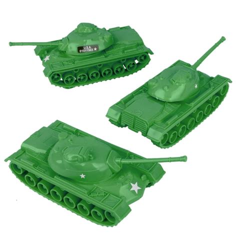 Timmee Toy Tanks For Plastic Army Men Green Ww2 3pc Made In Usa