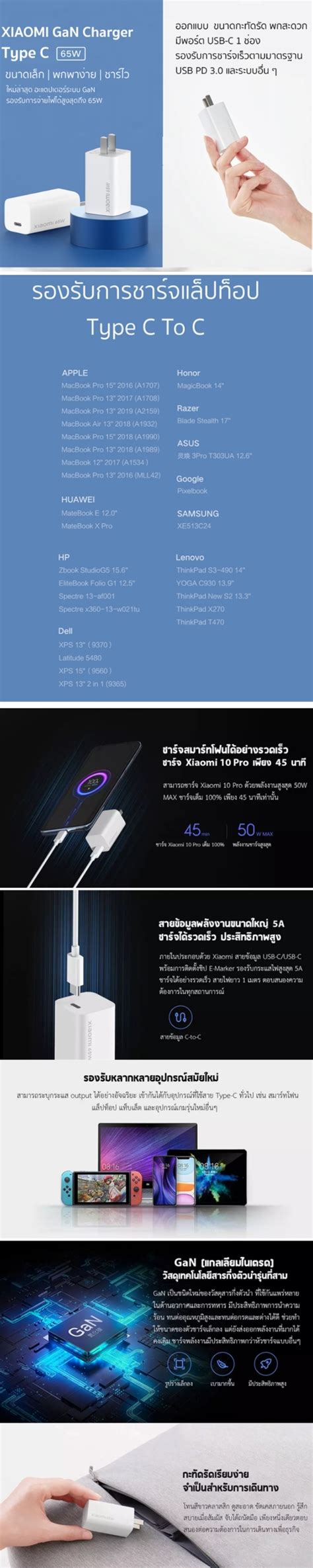 Xiaomi Mi 65W Fast Charger with GaN Tech (29188) อแดปเตอร์ชาร์จไวแบบ ...