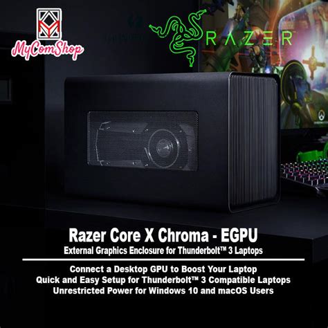 Razer Core X Chroma Aluminum External Gpu Enclosure Egpu Compatible W Windows Mac